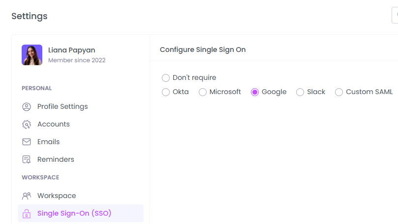 Google Single Sign-On (SSO) Configuration